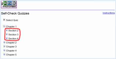 Biofilm Hypertextbook Self-Check Quizzes Instructions